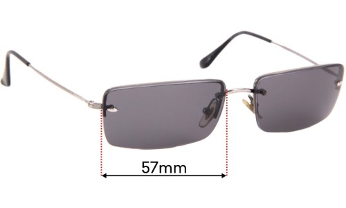 Ray-Ban RB3199 Rimless Rectangle 57mm Replacement Lenses