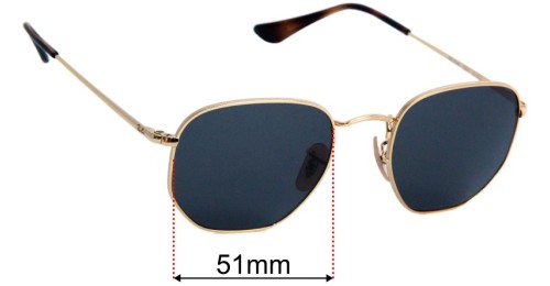 Replacement Lenses for Ray-Ban RB6448 Hexagonal Optics 51mm