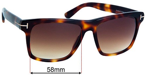 Tom Ford Buckley-02 TF906 58mm Replacement Lenses