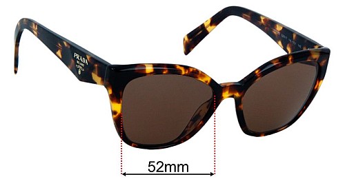 Prada VPR20Z 52mm Verres de Remplacement