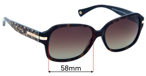 Coach HC8105 58mm Replacement Lenses by Sunglass Fix™