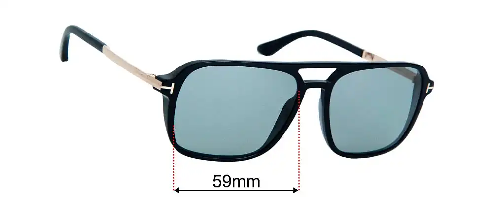 Tom Ford Crosby TF910 59mm Lentilles de Remplacement